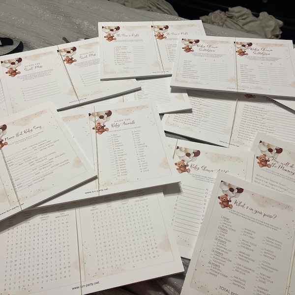 Royal Princess Baby Shower Games Printable Pack, Pink Gold Baby Shower ...