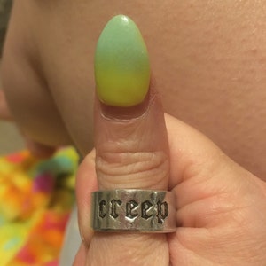 Creep Ring, Horror, Gothic, Halloween, Goth Jewelry, Aluminum Cuff Ring ...