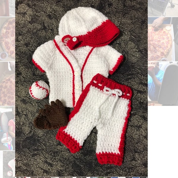 Baby's First Baseball Uniform / Photo Prop - 5 Piece PDF CROCHET ...