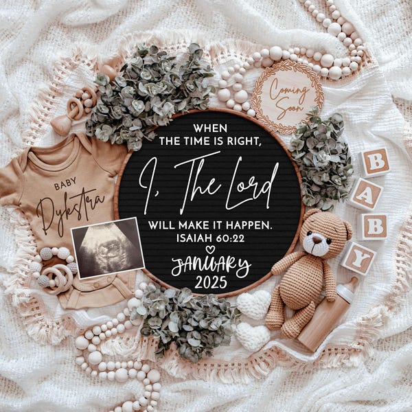 Neutral Pregnancy Announcement Digital, Baby Announcement Template ...