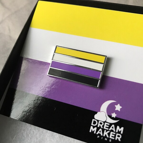 Nonbinary Pride Flag Enamel Pin - Genderqueer, Androgyny, Third Gender ...