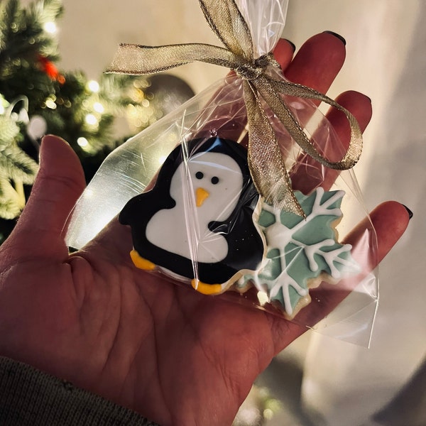 Mini Penguin and Snowflake Cookies - 2 1/2 Dozen Mini Cookies - Etsy