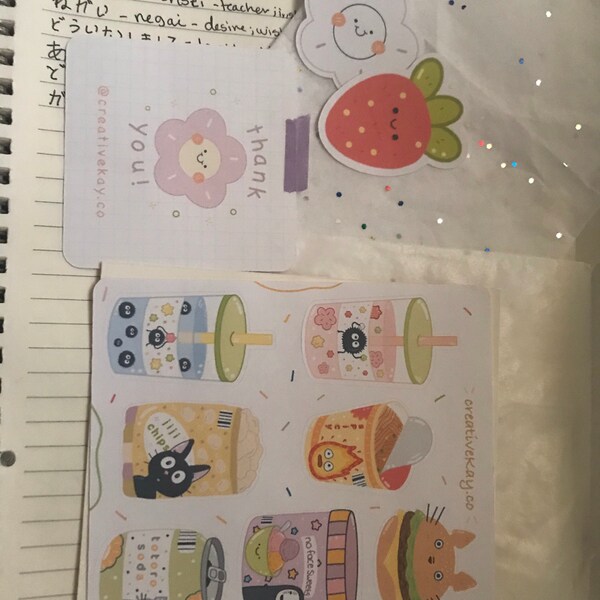 Cute Studio Ghibli Snack Sticker Sheet | Journal Stickers - Etsy