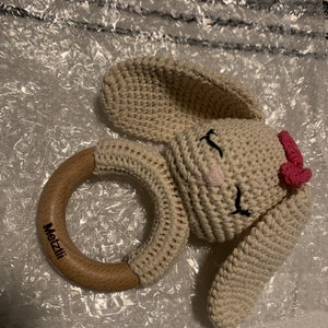 Wood Rattle, Crochet Baby Toy, Baby Boy Gift, Baby Girl Gift, Rattle ...