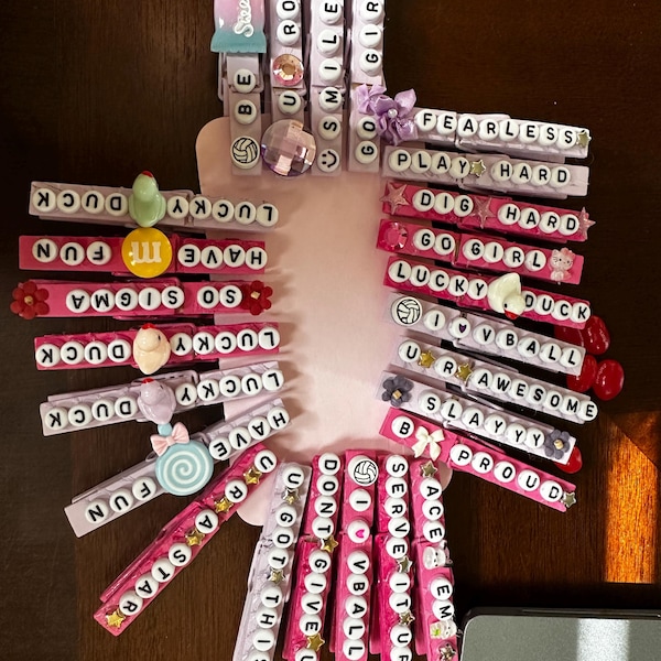 Volleyball Clothespin Pins: Motivational Team Spirit Clips - Etsy