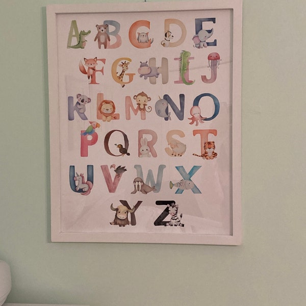 Animal Alphabet Poster, ABC Print, Safari Nursery Decor, Jungle Baby ...