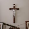 24 Large Wall Crucifix With White Corpus Wood Crucifix Baptism Gift ...