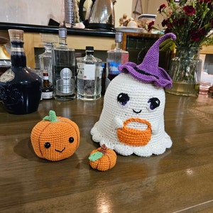 Crochet Halloween Pumpkins and Ghost PATTERN Amigurumi Cute Crochet ...
