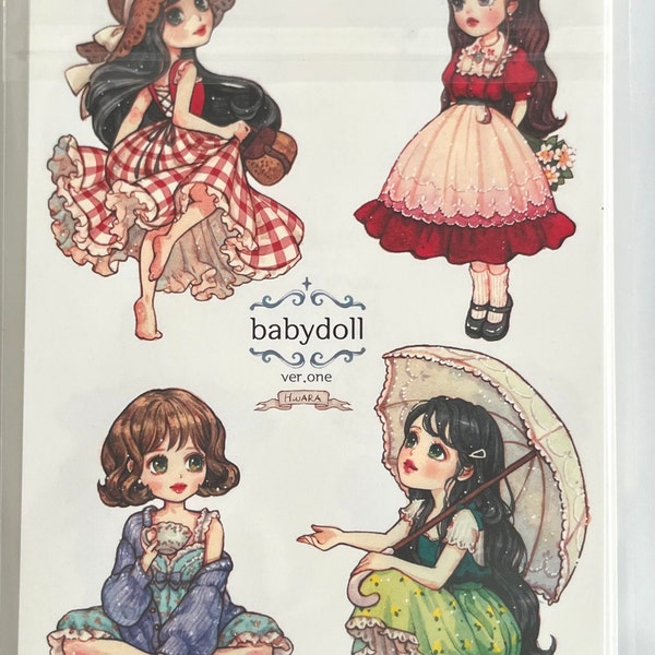 Mari / Paper Girl Stickers / Watercolor Illust / 4color / 40sheets - Etsy