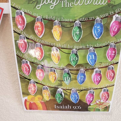 Christmas Advent Countdown Printable Calendar, Daily Bible Verse ...