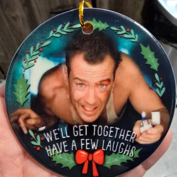 Die Hard Bruce Willis Ceramic Christmas Ornament, Best Christmas Movie, Ornament With Gift Box ...