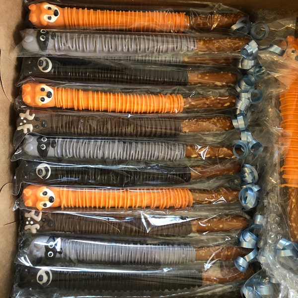 Woodland Animals Pretzel Rods / Forest Animal Party / Baby Shower Favor ...