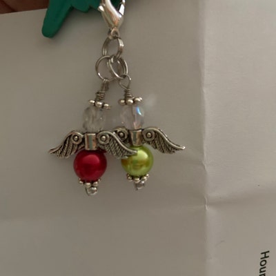 Beaded Angel Keyring. Guardian Angel Key Chain. YOU CHOOSE Birthstone ...