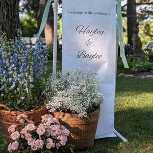Long Linen Welcome Sign, Wedding Welcome Sign, Wedding Signs, Wedding ...