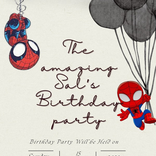 EDITABLE Balloon Birthday Invitation Template INSTANT DOWNLOAD Editable ...