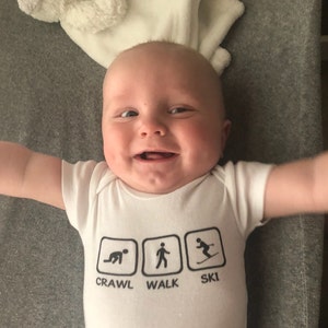 Crawl Walk Ski ONESIES ® Brand Bodysuits Baby Bodysuit or Baby T-shirt ...