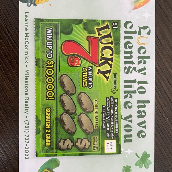 Printed Here's to A Lotto Luck and Joy - Real Estate, Insurance ...