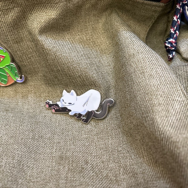 Cute Ghost Cat Enamel Pins! - Etsy