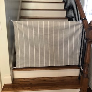Cloth Gate Stair Barrier With Buckles / Fabric Dog Gate, Fabric Panel ...