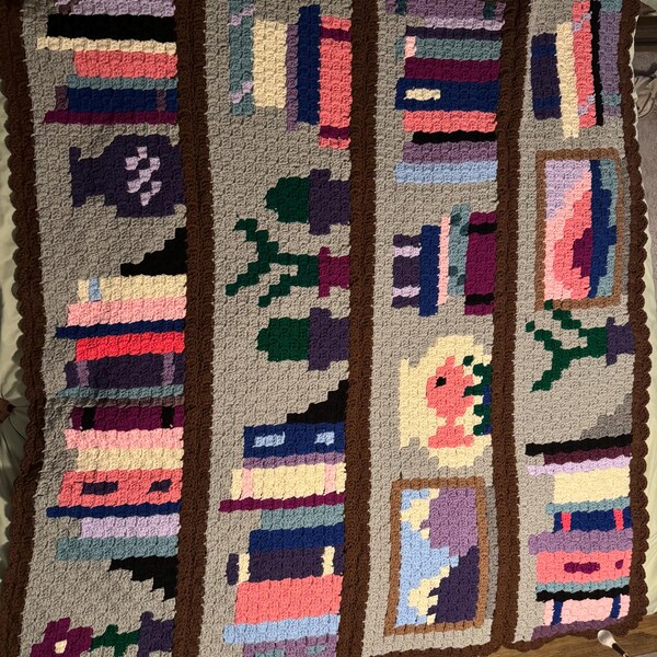 Summer Cabin C2C Crochet Afghan PATTERN | Aspen Leaf and Pinecones ...