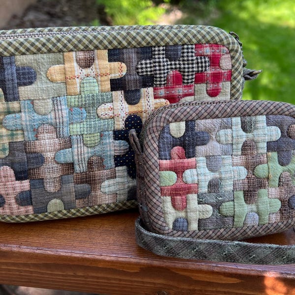 Handmade Quilted Cherry Pouch – Fabric Coin Purse | Double-sided Patchwork Design | Small Zipper ...