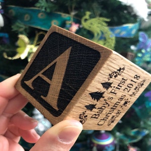 Personalized Anniversary Wooden Block Custom Name Memorial Gift ...