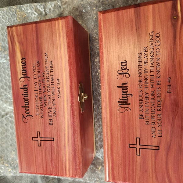 Engraved Wood Prayer Box, First Communion, Baptism, God Child Gift ...