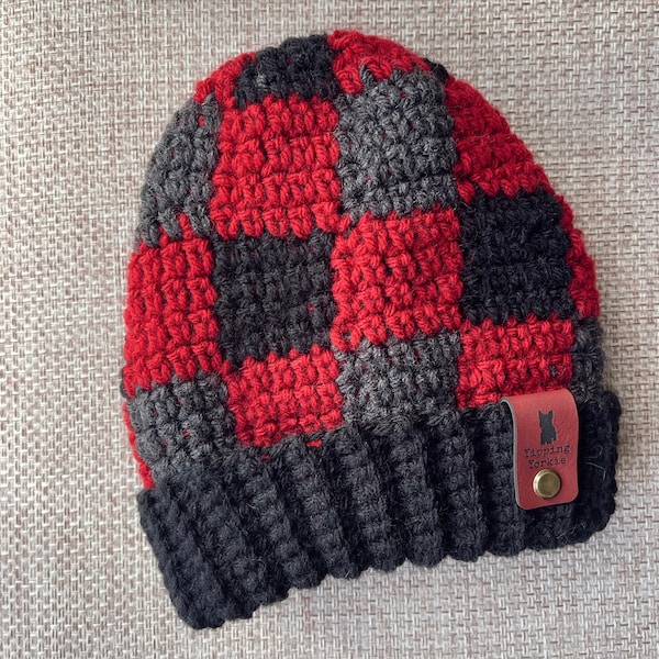 Crochet Hat Pattern/ Rustic Buffalo Plaid Hat - Etsy