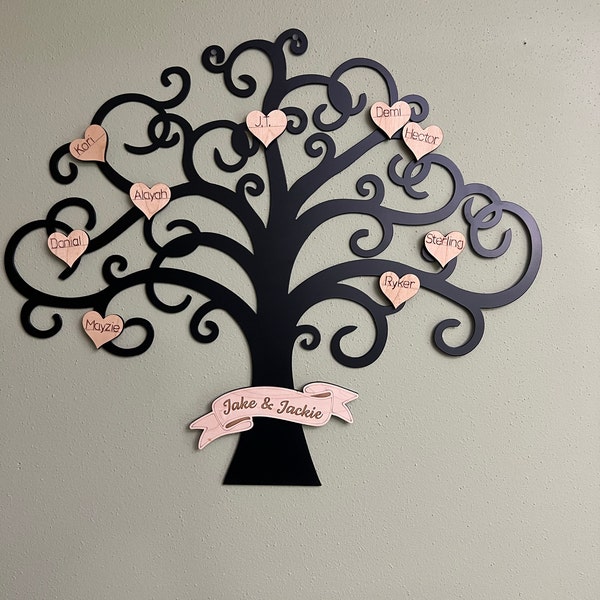 Large Family Tree Wall Hanging | Custom Family Tree | Metal Family Tree ...