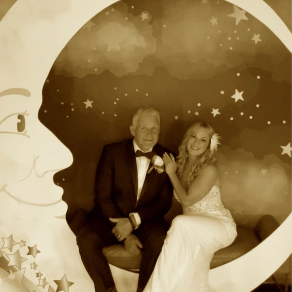 Crescent Moon Prop With Face Cardboard Cutout. Moon is in Three Pieces ...