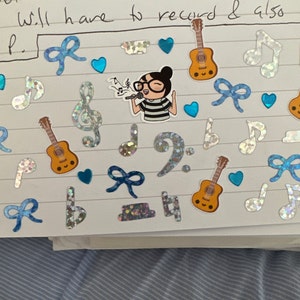 Music Note Permanent Vinyl Sticker Sheet - Etsy