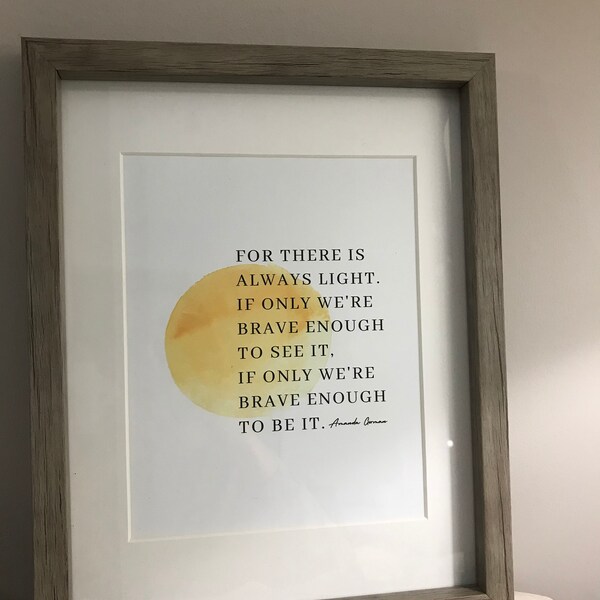 There is Always Light Amanda Gorman Poem Print Poster, Brave ...