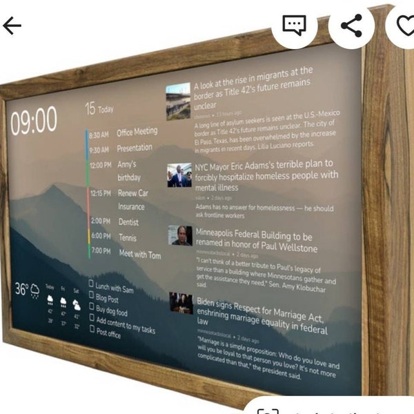 Touchscreen Digital Desk Calendar 15.6" – Dakboard Smart Display, Syncs ...