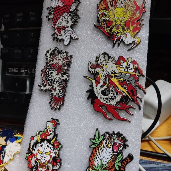 YK Dragon of Dojima Enamel Pin - Etsy