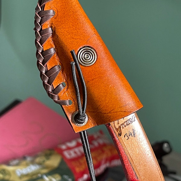 Hand Made Archery Leather String Keeper for Longbow / Horsebow / LARP ...