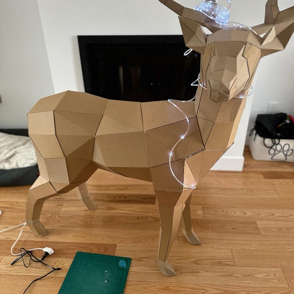 Papercraft Deer PDF for Printer, SVG Template for Cricut Projects, 3D ...