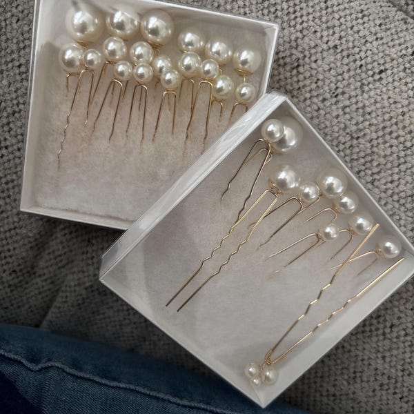 Pearl Hair Pins Mix Size Pearl Hair Pins Wedding Pins Pearls Hair Pins ...