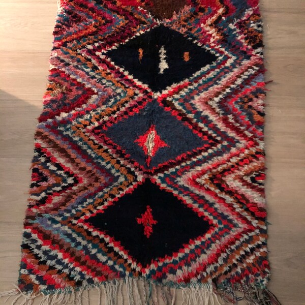Vintage Moroccan Runner Rug - 2.5x7.4feet / 78x225cm - Bohemian ...