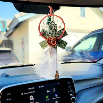 Custom Crystal Car Charm, Macrame Crystal Car Hanger, Crystal Car ...