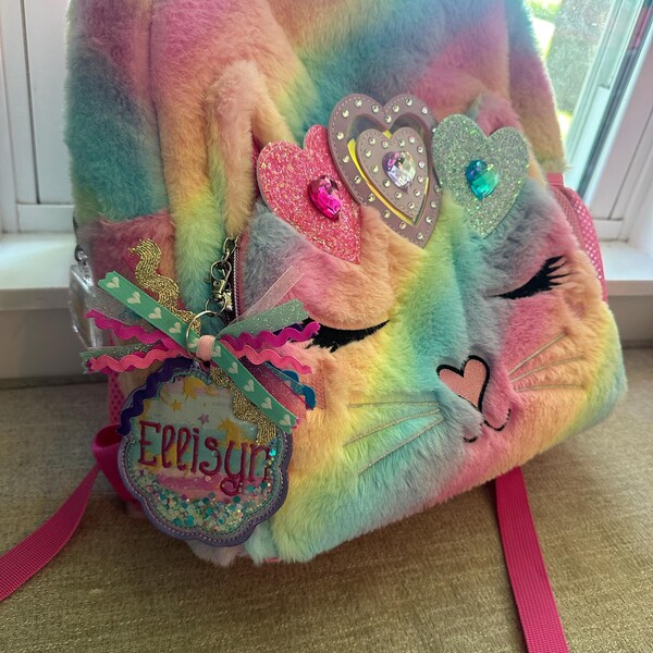 Shooting Star Rainbow Keychain / Key Fob / Bag Tag / Backpack Tag ...