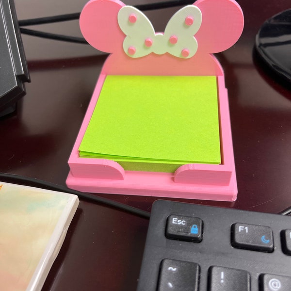 Minnie Mouse 3D Printed Disney Sticky Note Holder for Desk, Work ...