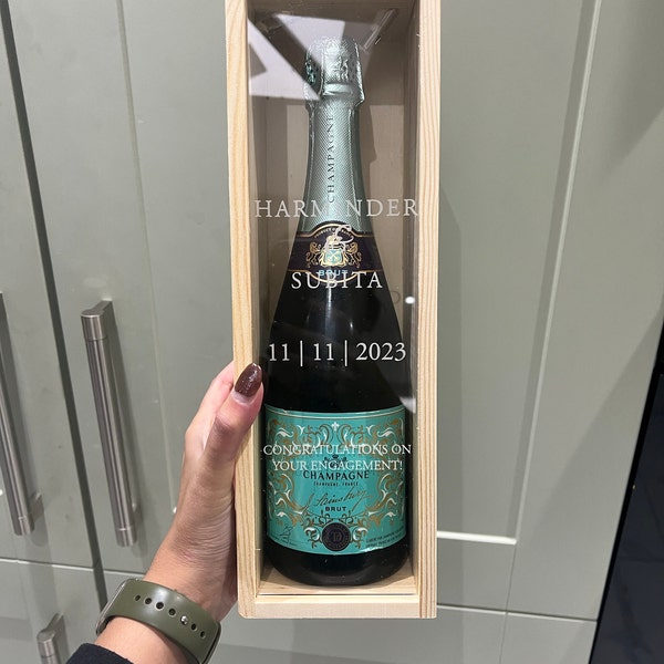 Personalised Engagement Bottle Box | Personalised Wedding Gift for the ...