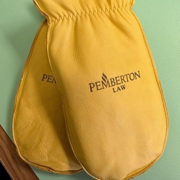 Leather Chopper Mittens With State Logo Engraved | Custom Engraved ...