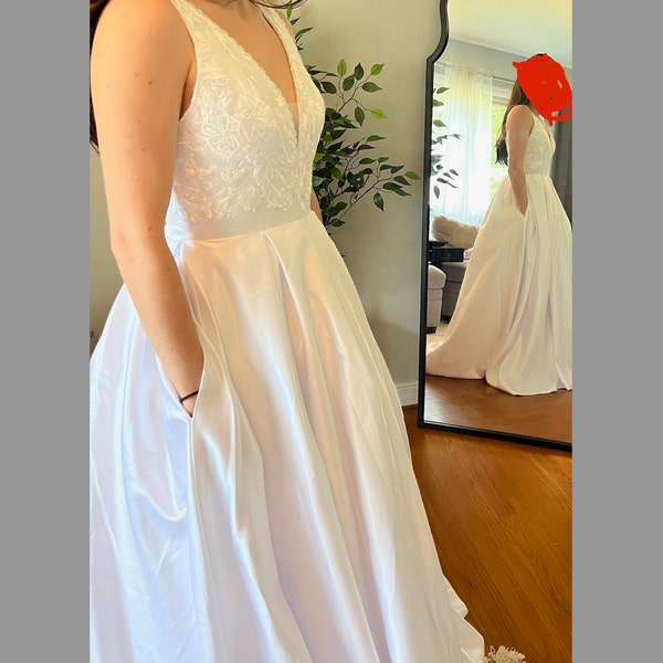 Boho Wedding Dresses, A Line Wedding Dresses, off the Shoulder Wedding ...