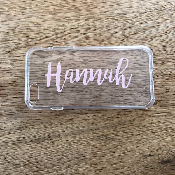Personalised Name Custom Phone Case Clear Soft Gel With Name iPhone 14 ...