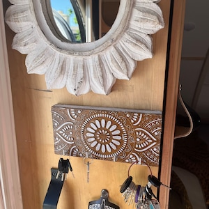 Vertical Key Holder 6 Hooks, Key Holder for Wall, Patchwork Wall Decor ...