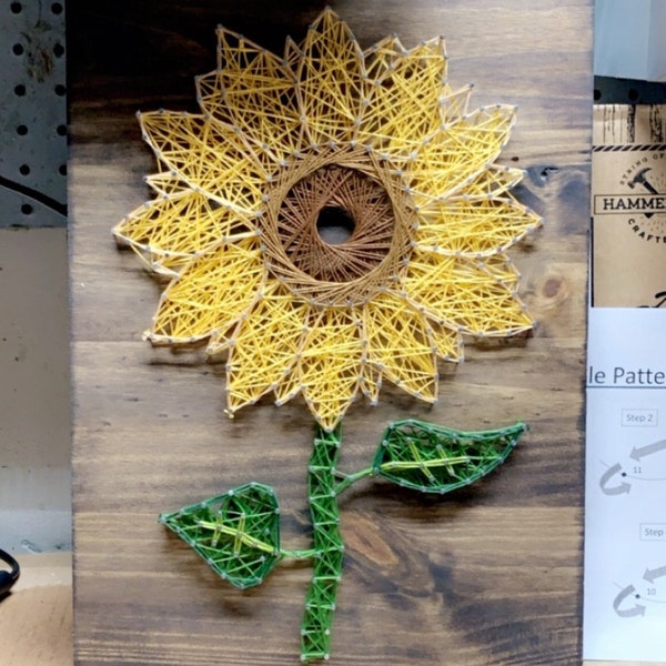 Sunflower String Art Craft Kit: Create Your Own Floral Wall Art - Perfect for Beginners, Adults ...