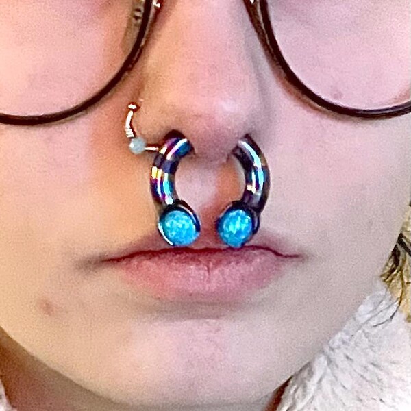 Half DARK PURPLE / SILVER (4G, 5G, 6G, 7G, 8G, 10G, or 12G) Anodized ...