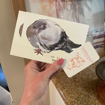 Famished Lad Pigeon Postcard/print/sticker - Etsy
