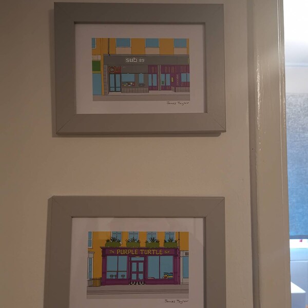 Reading Purple Turtle Art Print, Reading Illustration, Purple Turtle ...